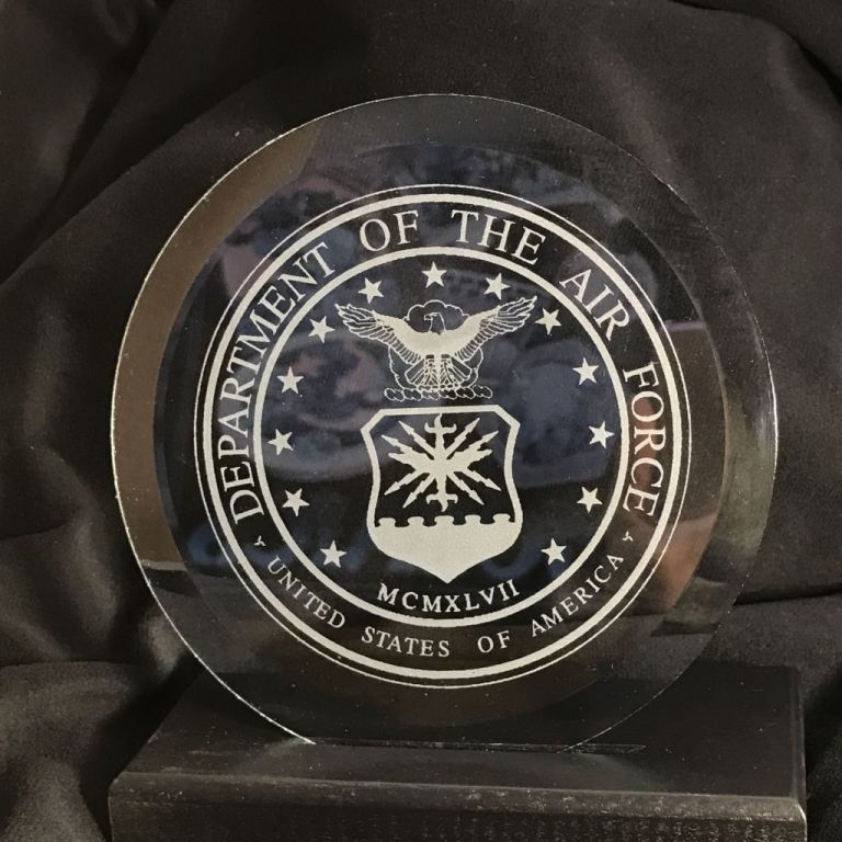 Military Etched US Air Force Etched 6″ Glass Bevel | Glass House Store