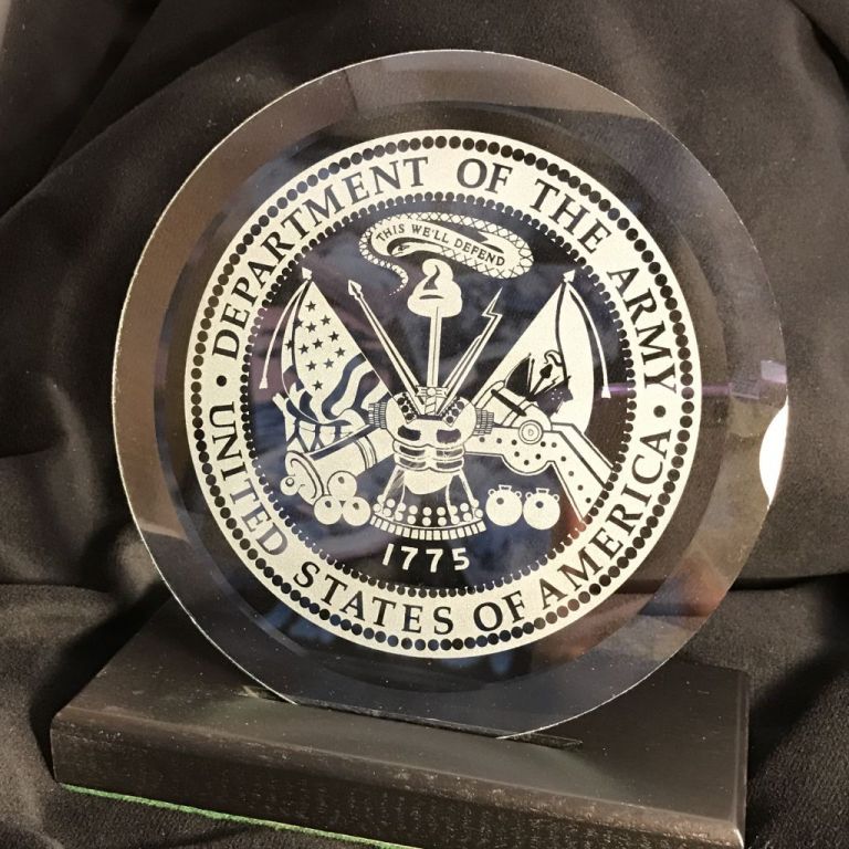 Military Etched US Army Etched 6″ Glass Bevel | Glass House Store
