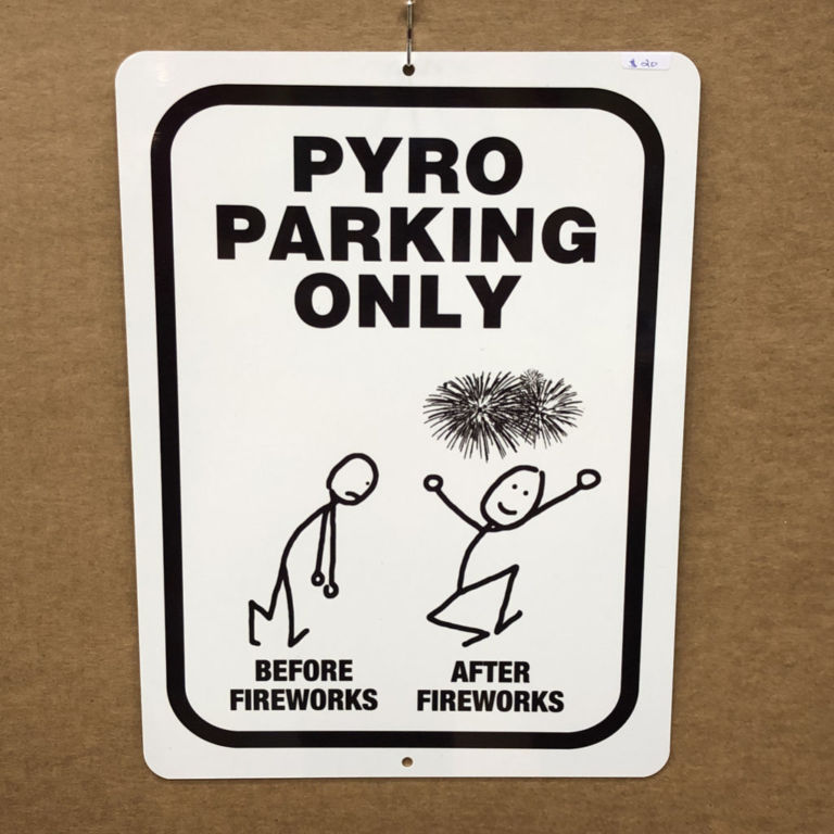 Pyro Parking Sign-In Case Of Fire | Glass House Store