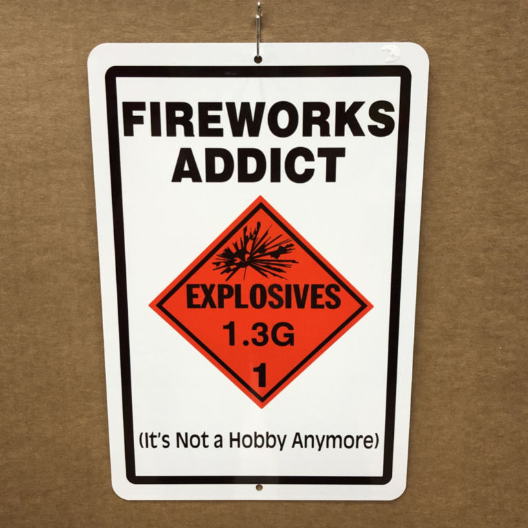 Pyro Parking Sign-Fireworks Addict | Glass House Store
