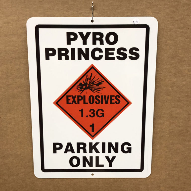 Pyro Parking Sign-Pyro Princess | Glass House Store