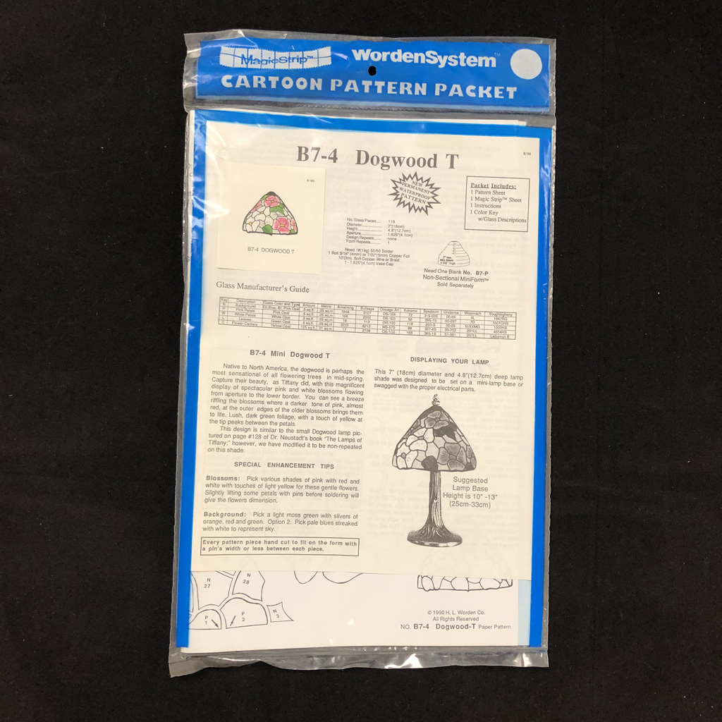 Worden B7-4 Dogwood T Lamp Pattern | Glass House Store