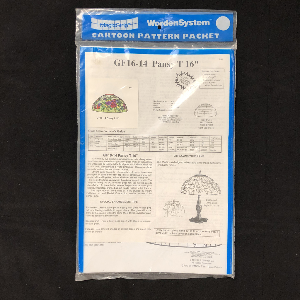 Worden GF16-14 Pansy T Lamp Pattern | Glass House Store