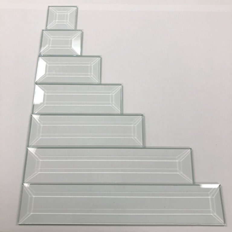1 1/2″ x 10″ Rectangle Bevel Glass | Glass House Store