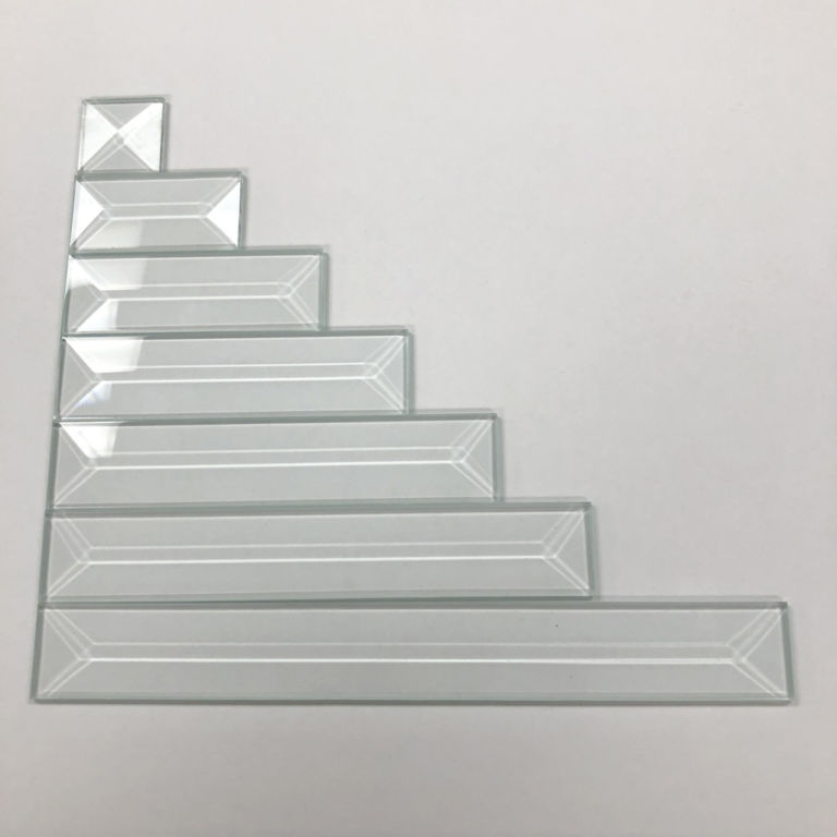 1″ x 4″ Rectangle Bevel Glass | Glass House Store