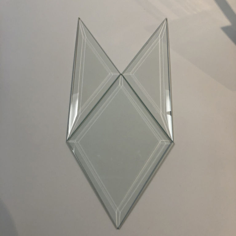 TRI #59-Triangle Bevel Glass 5 1/2″ x 5 1/2″ x 9″ | Glass House Store