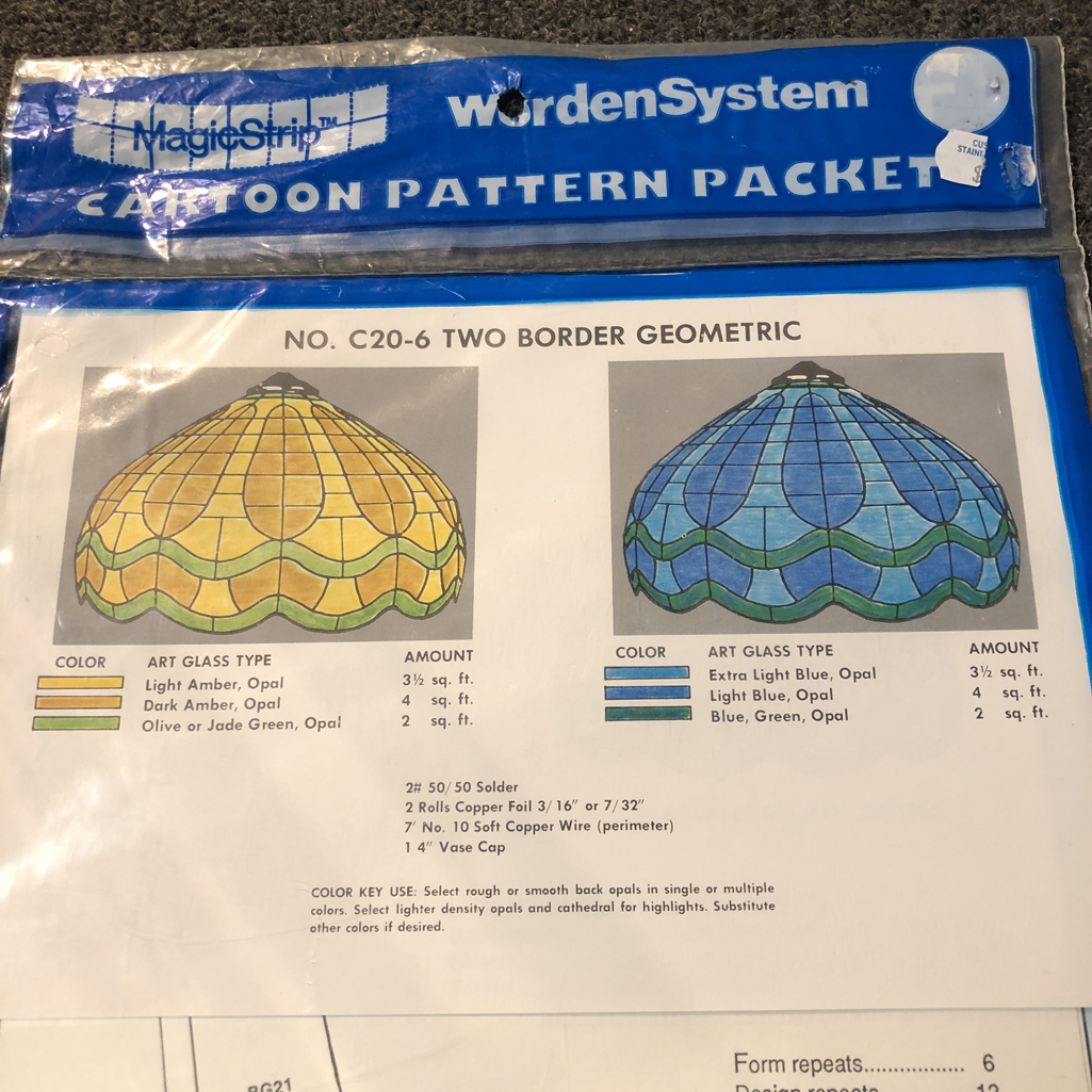 Worden C20-6 Two Border Geometric Lamp Pattern | Glass House Store