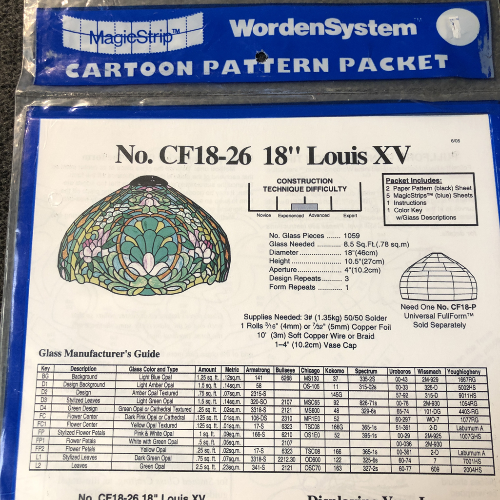 Worden CF18-26 Louis XV Lamp Pattern | Glass House Store