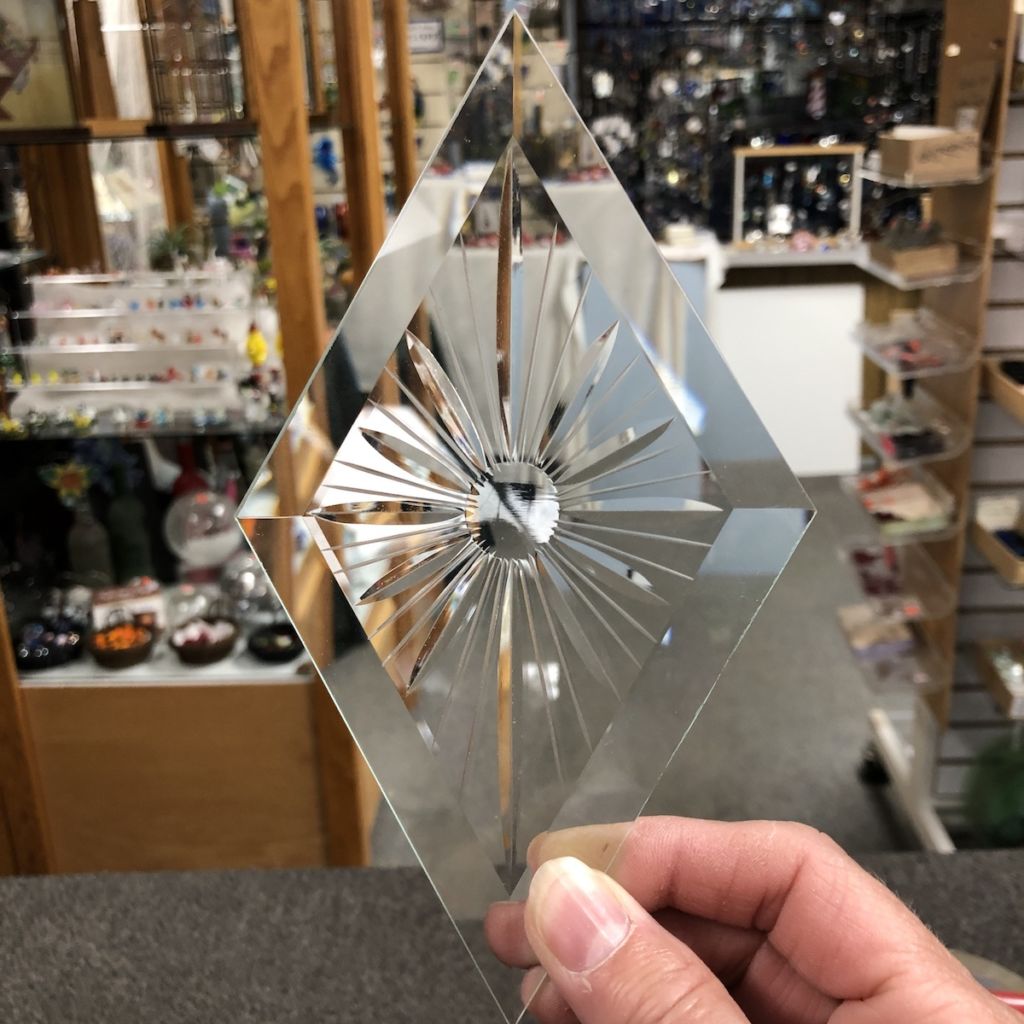 Engraved Clear Diamond Bevel – DY504 | Glass House Store