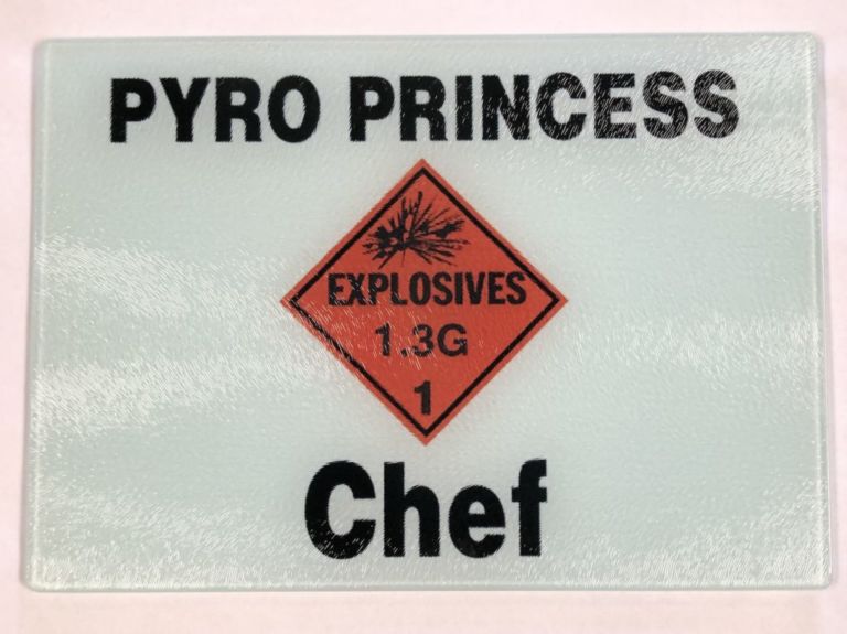 Pyro Cutting Board-Pyro Princess Chef | Glass House Store