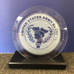 Army Reserve Etched 6″ Glass Bevel | Glass House Store