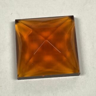 Faceted Square 25 mm Jewel – Amber FQ25-02 | Glass House Store