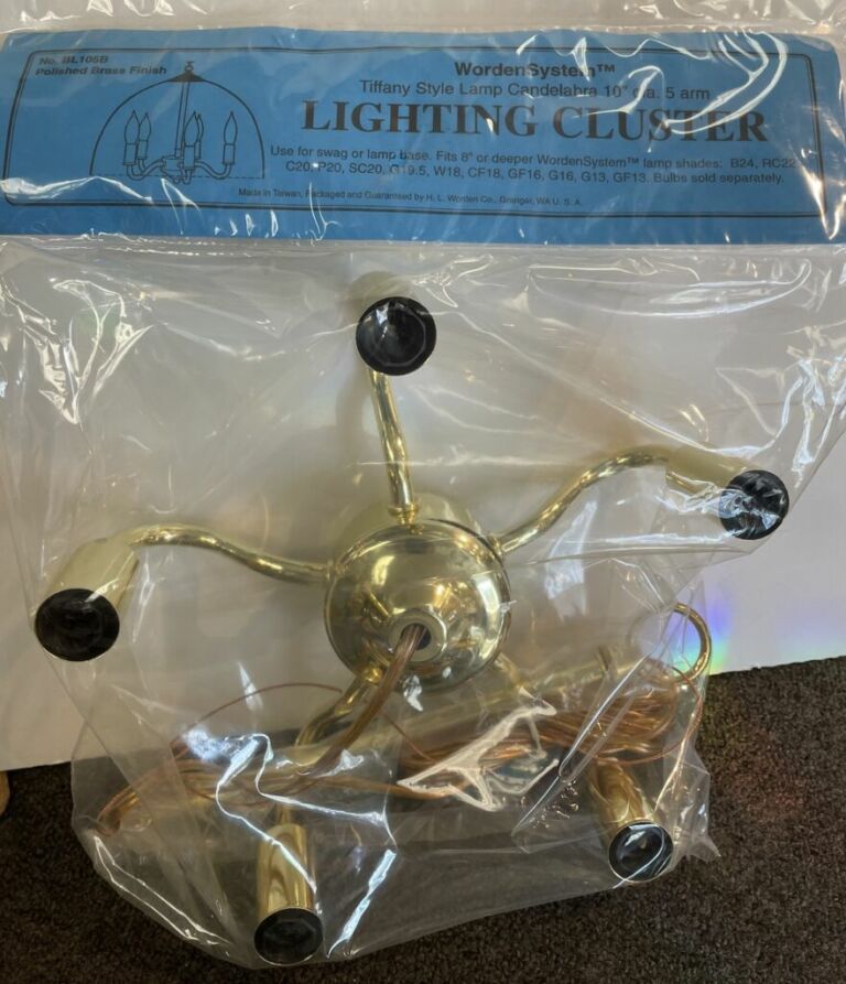 Worden 5-Light Chandelier Cluster – Polished Brass | Glass House Store