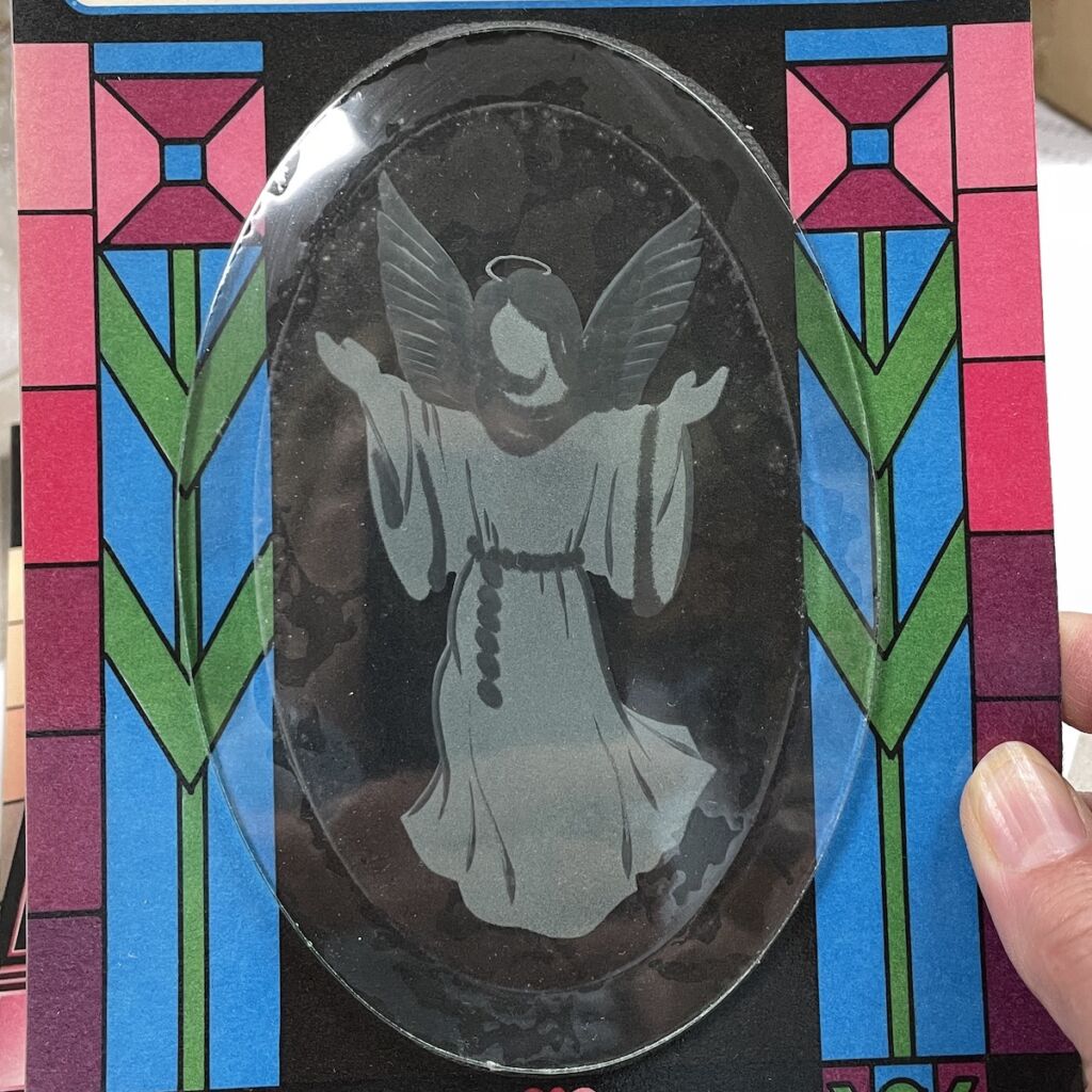 Engraved Clear Oval Bevel – #605 Angel | Glass House Store